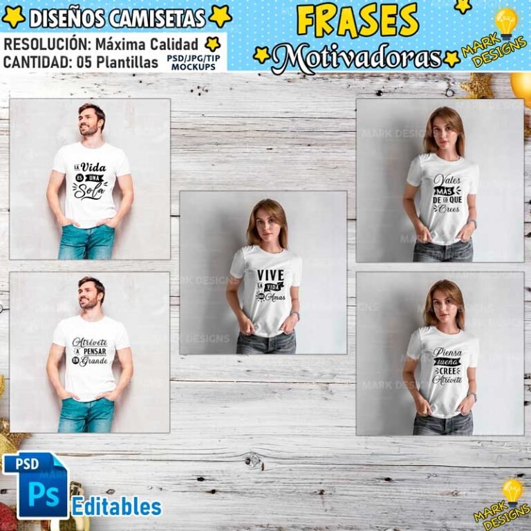 Diseños Camisetas Frases Motivadoras - Mark Designs