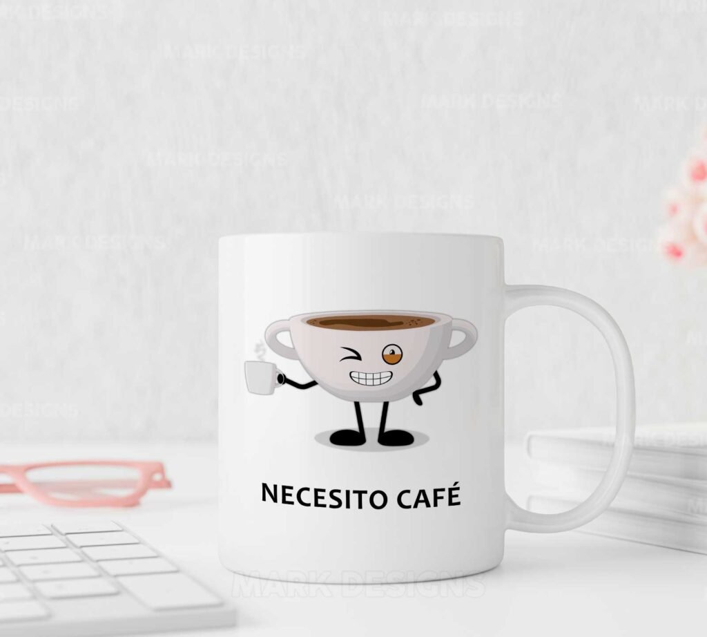 Diseños Necesito Café Tazas Editables - Mark Designs
