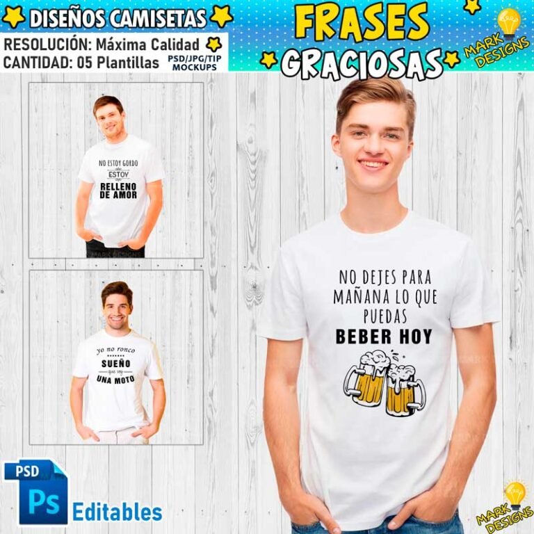 Camisetas Graciosas Frases Diseños Editables - Mark Designs