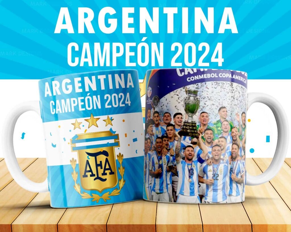 Plantillas Argentina Campeón Copa América Tazas - Mark Designs